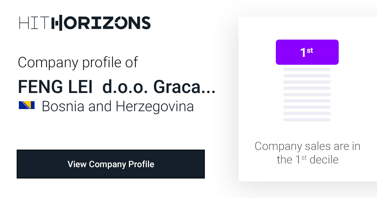 Company Profile of FENG LEI d.o.o. Gracanica | HitHorizons.com