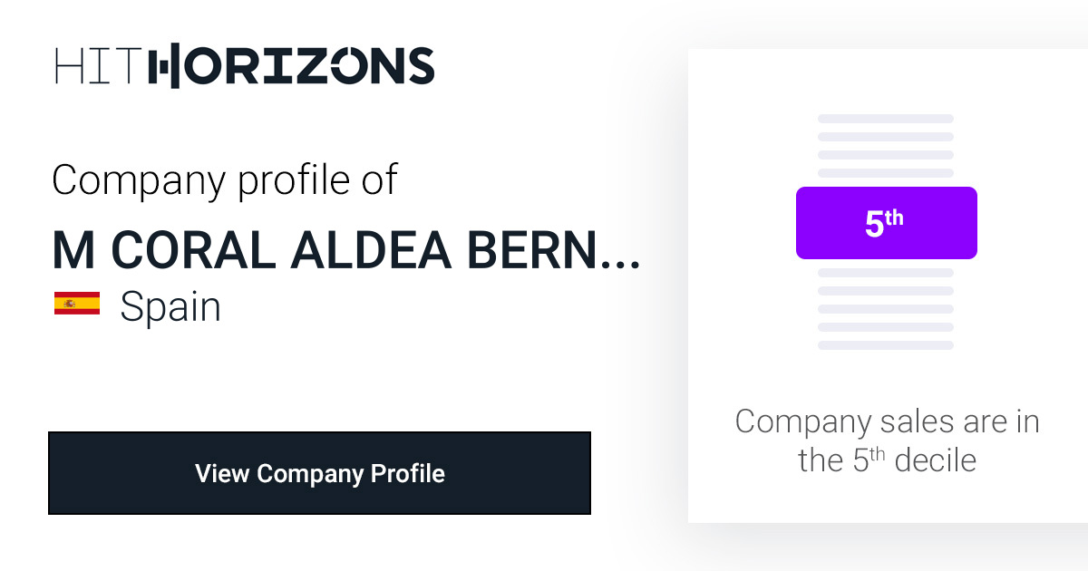 Company Profile of M CORAL ALDEA BERNAL Y PEDRO ALDEA BERNAL SOCIEDAD ...