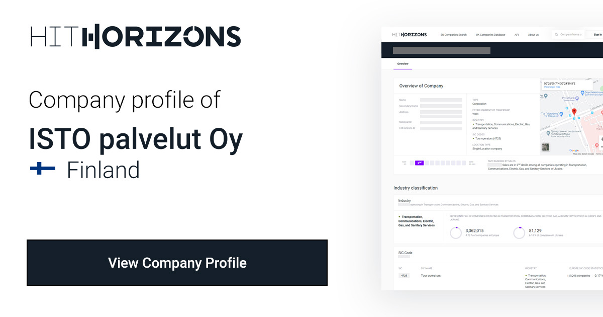 Company Profile of ISTO palvelut Oy | HitHorizons.com