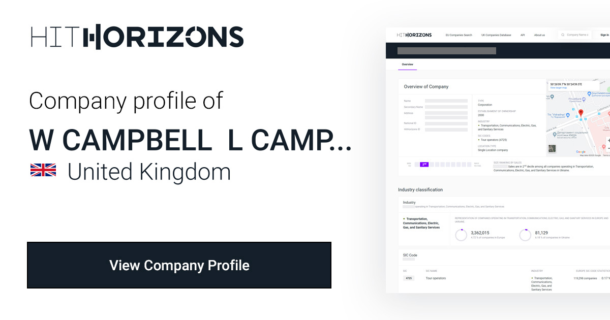 Company Profile of W CAMPBELL & L CAMPBELL & D CAMPBELL | HitHorizons.com