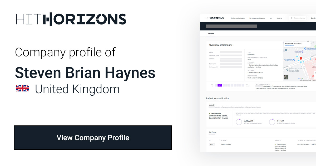 Company Profile of Steven Brian Haynes | HitHorizons.com