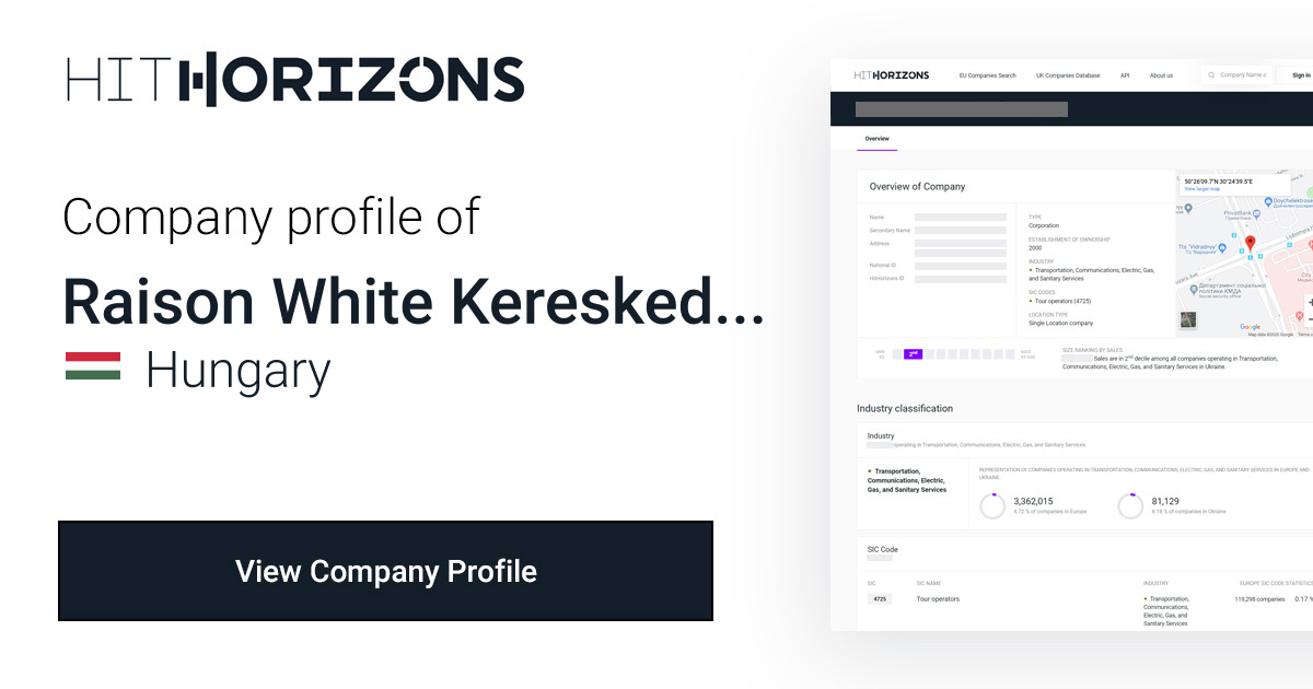 Company Profile of Raison White Kereskedelmi Korlatolt Felelössegu ...