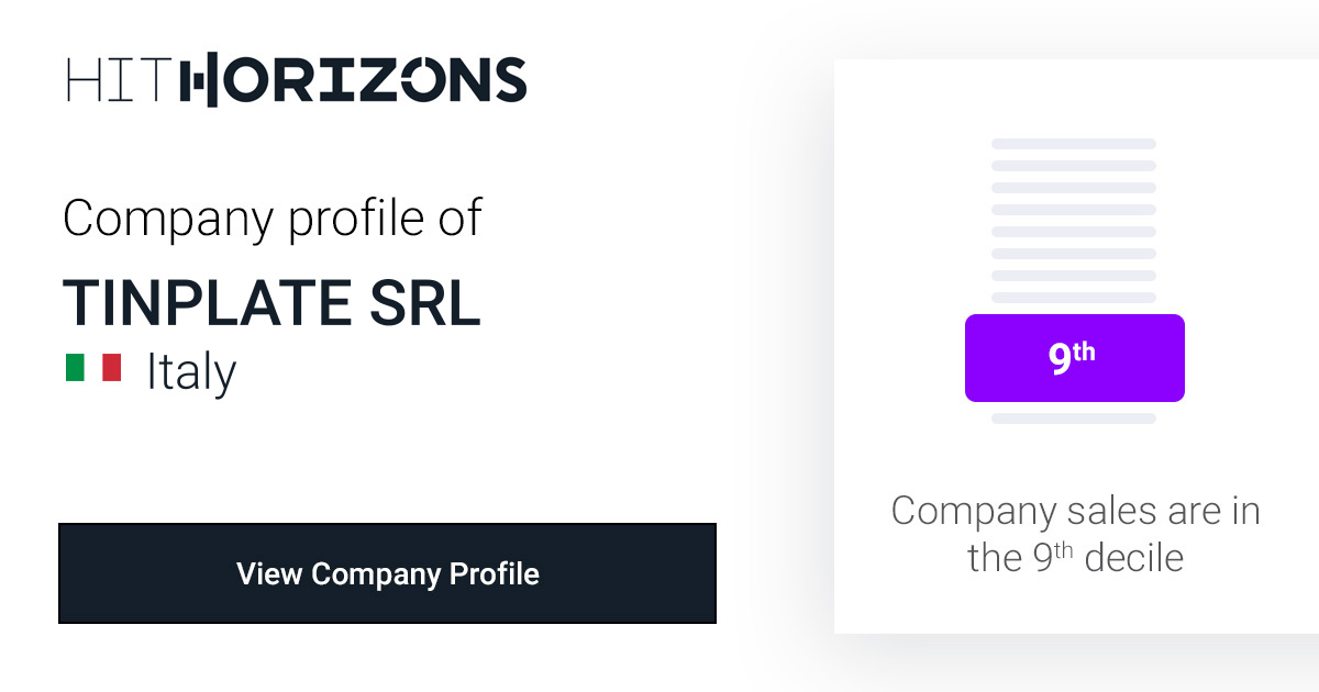 Company Profile of TINPLATE SRL | HitHorizons.com