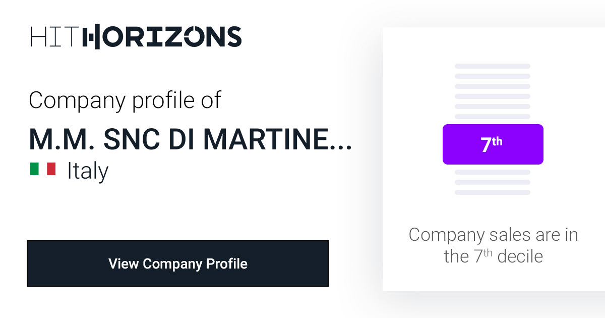Company Profile of M.M. SNC DI MARTINELLI MANUELA E C. SIGLABILE ...