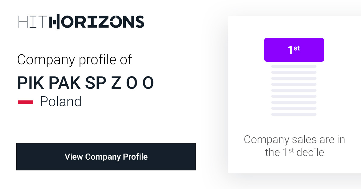Company Profile of PIK PAK SP Z O O | HitHorizons.com