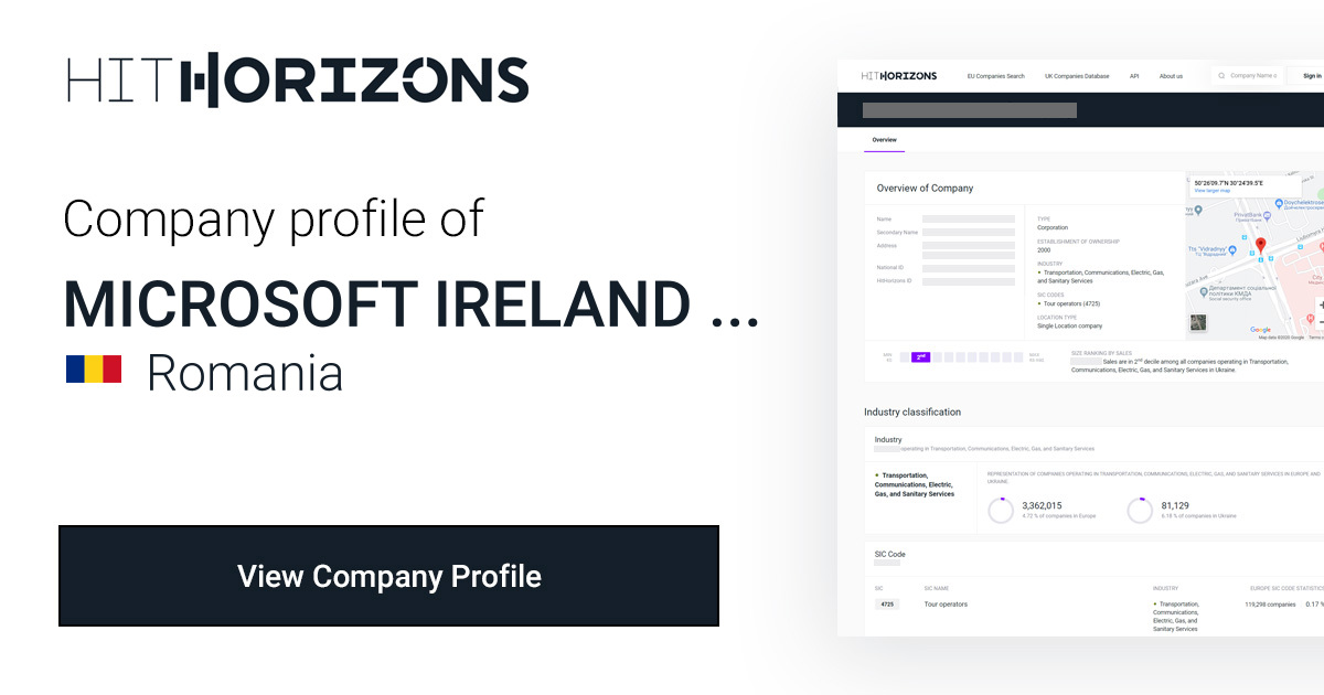 Company Profile of MICROSOFT IRELAND OPERATIONS LIMITED | HitHorizons.com