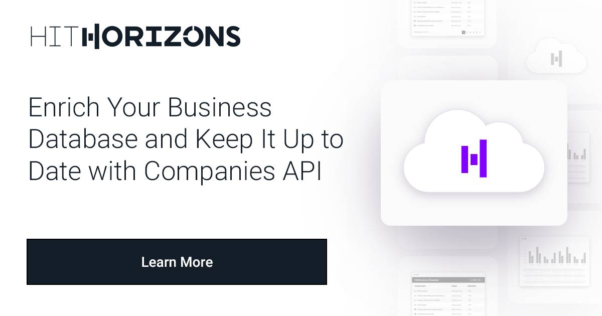 Enrich your database of businesses and keep information up to date with company data API